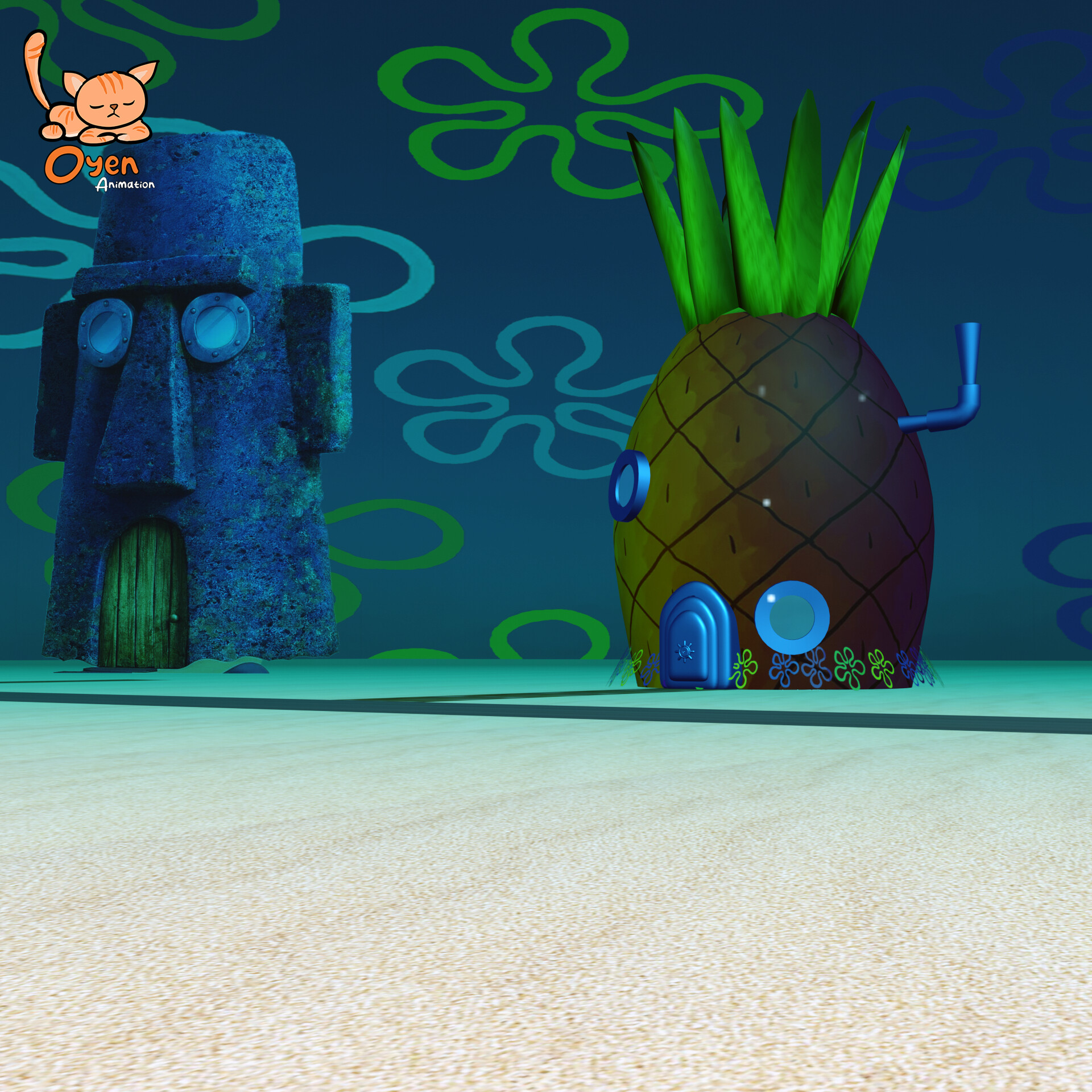 ArtStation - SpongeBob Pineapple House Complete with Inside Low-poly 3D ...