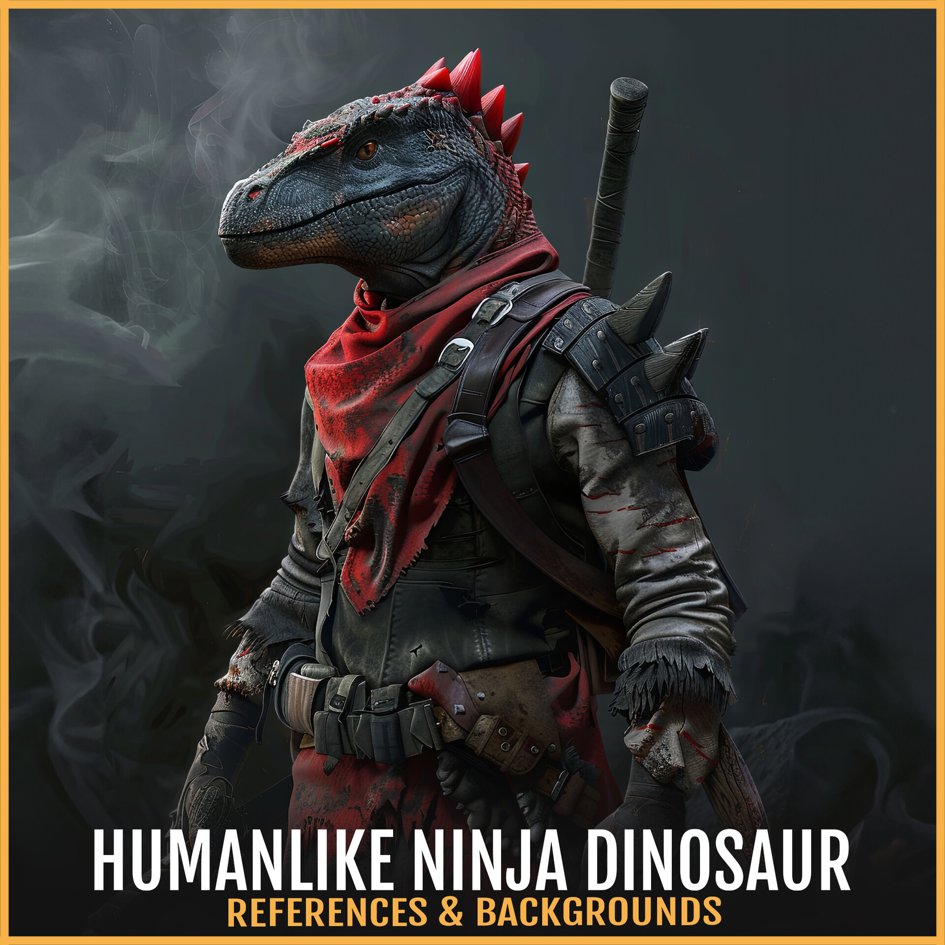 ArtStation - 606 humanlike Ninja Dinosaur