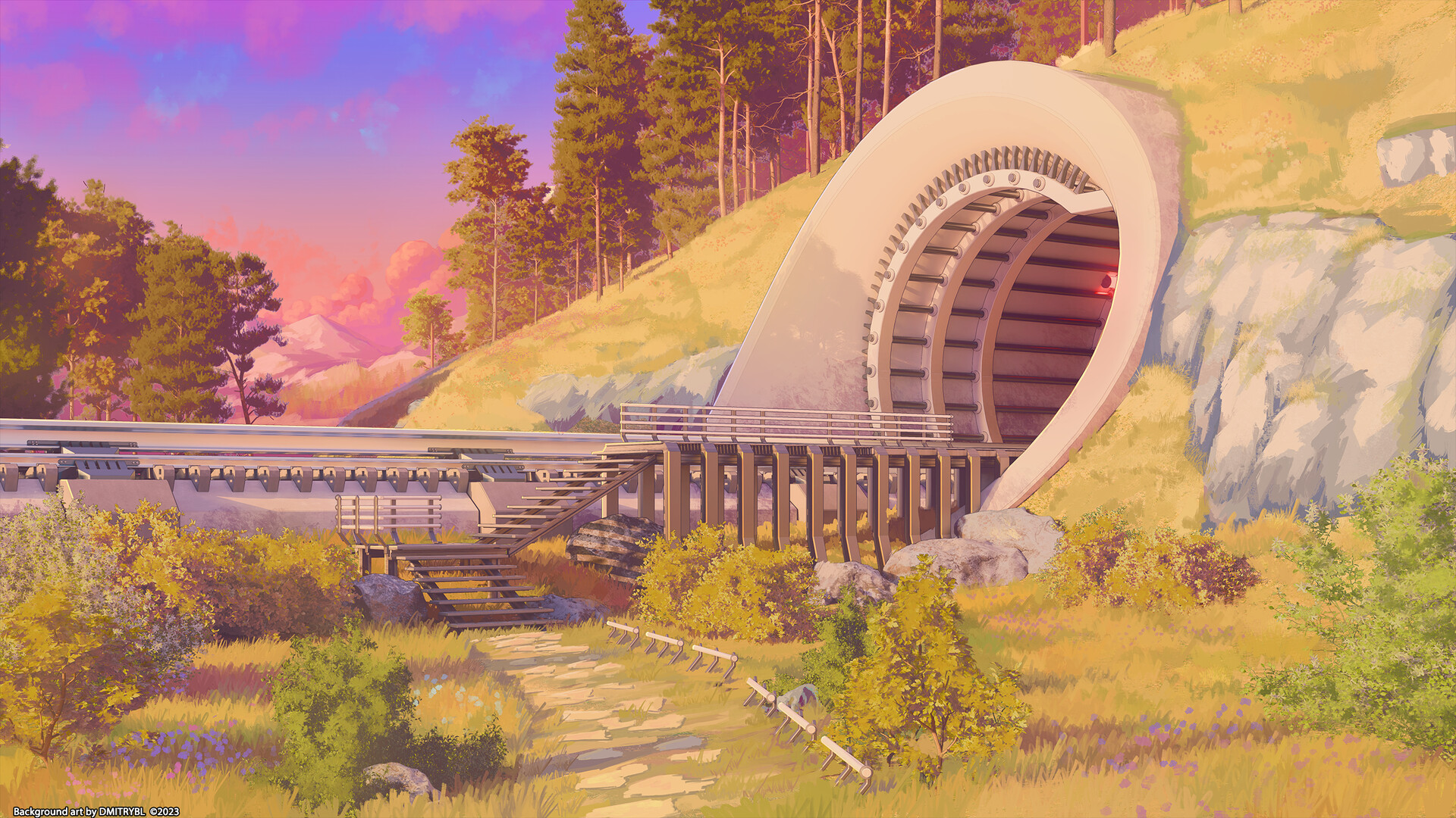 ArtStation - Tunnel in the forest