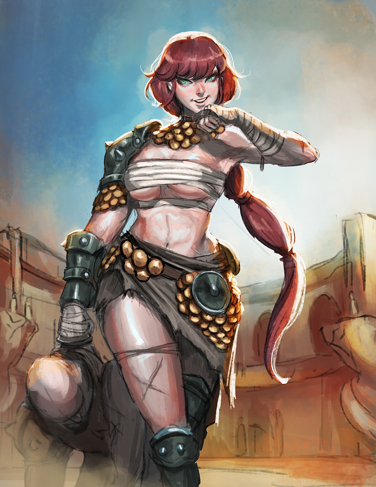 ArtStation - Barbarian Gladiator Enjoying the Arena.