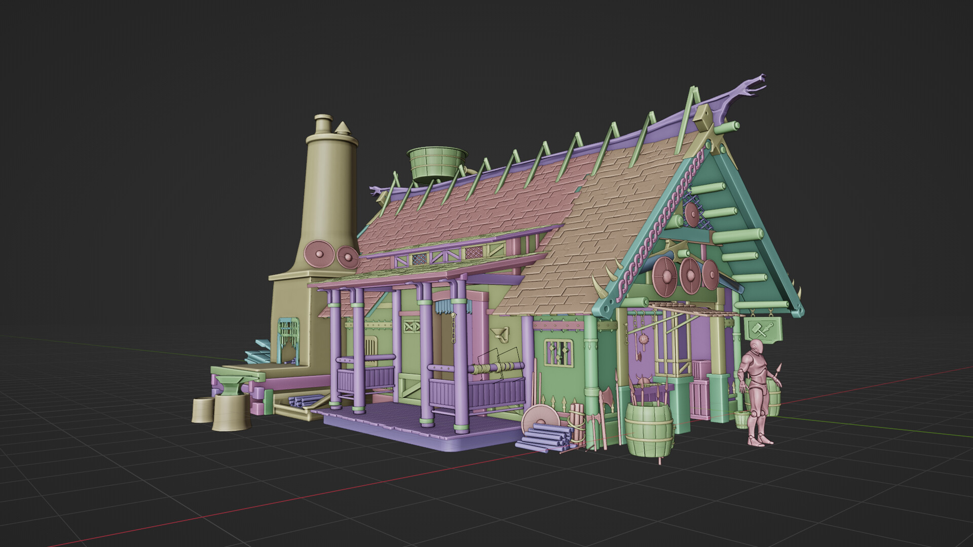 Ivan Alfani Fuster - Viking House 3D art