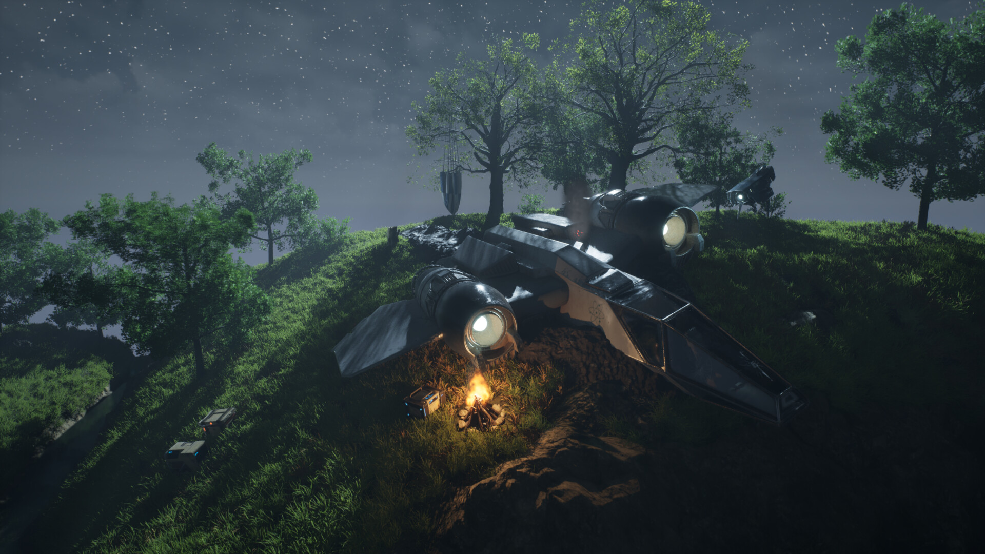 ArtStation - Spaceship crash diorama