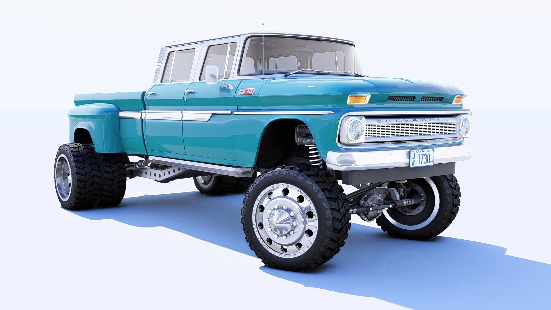 ArtStation - 1963 Chevrolet C30 4 Door Dually Lifted
