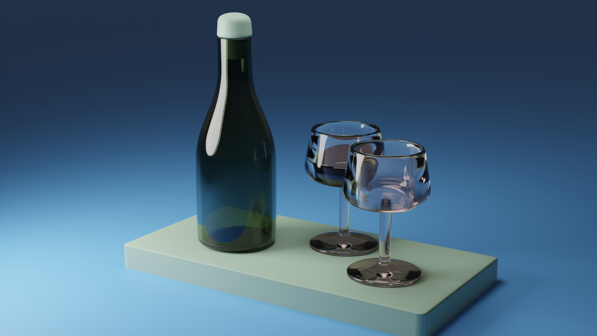 ArtStation - 3D Wine Bottle and Glass Model (Blender)