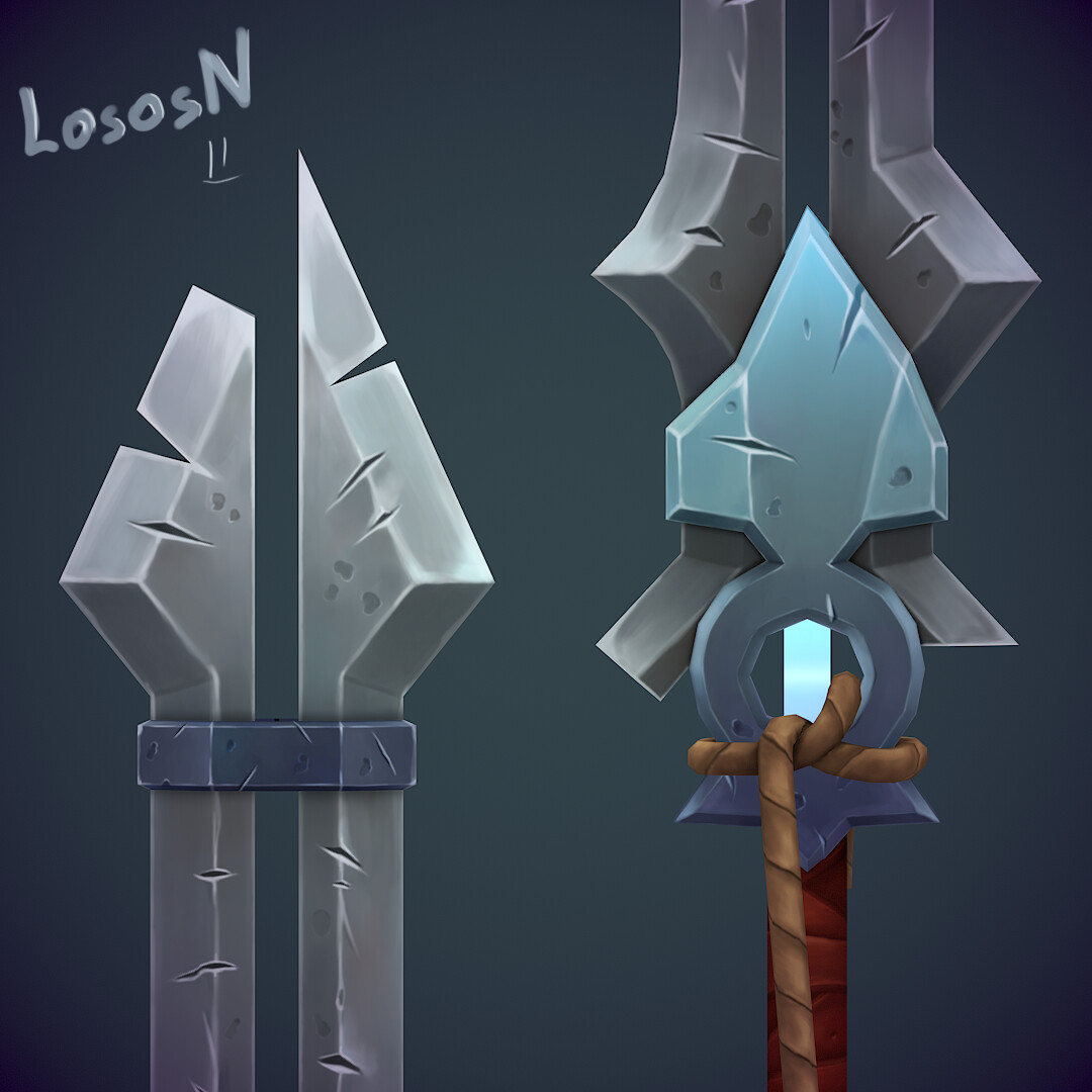ArtStation - Stylized double bladed sword