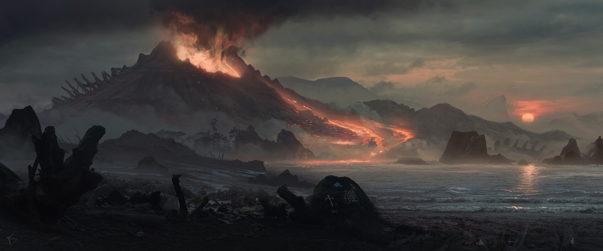 ArtStation - Skull volcano