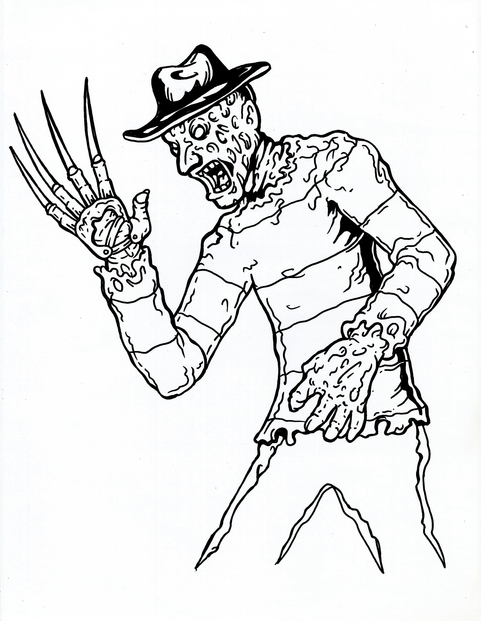 free printable freddy krueger coloring pages