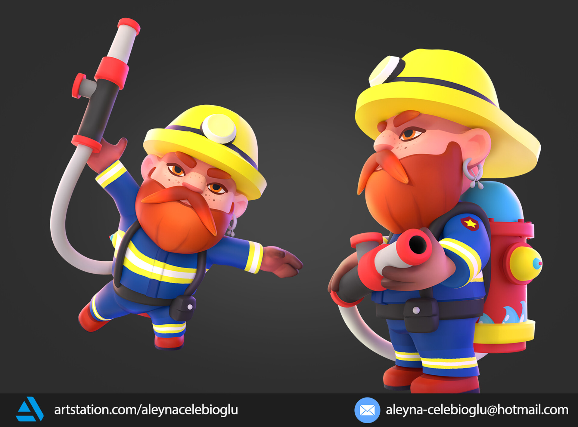 ArtStation - Brave Little Firefighter