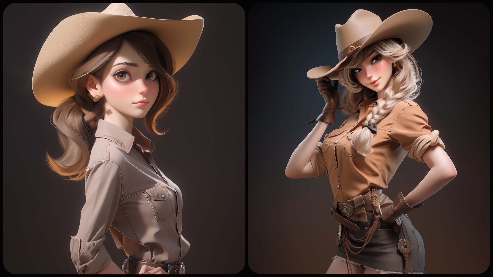 Ferial Studio - 🔹200 Cowgirl - Stylized Character Reference Image Pack ...