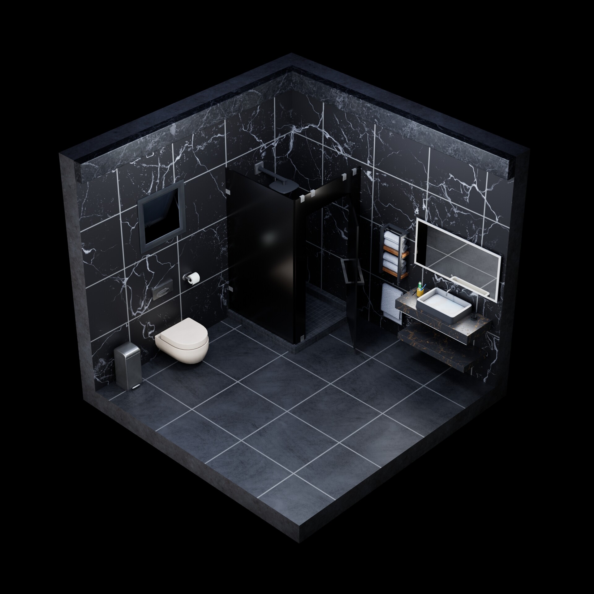 ArtStation - Isometric Bathroom
