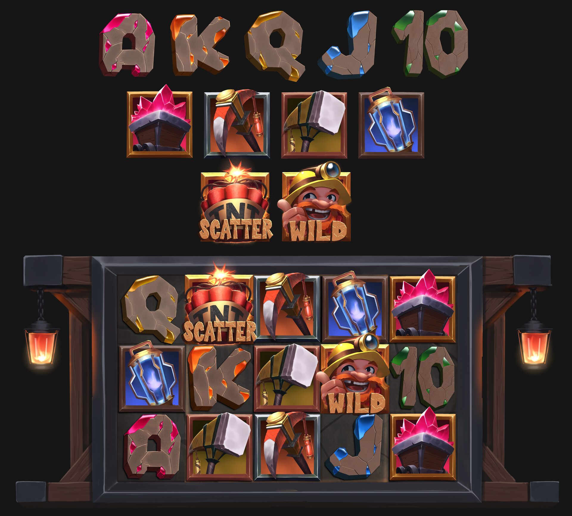 ArtStation - Casino Symbols - Miner Theme