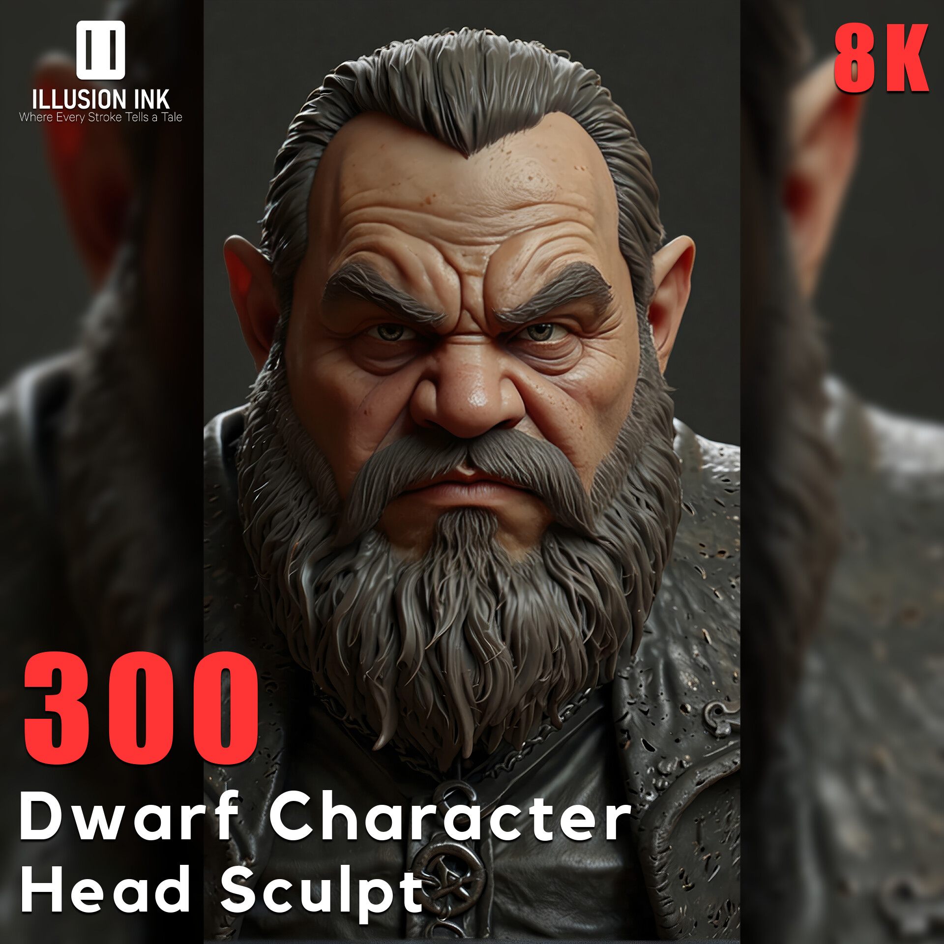 ArtStation - 300 Dwarf Character Head Sculpt | 8K
