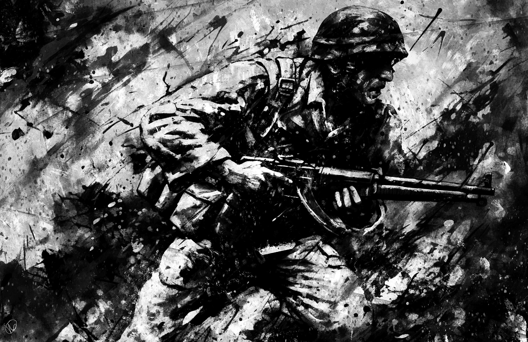 ArtStation - WORLD WAR II INK STUDY