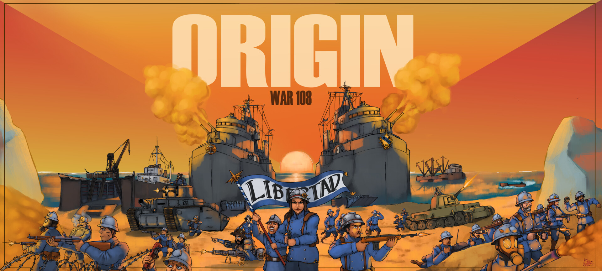 ArtStation - Naval Landings on Origin - Foxhole Commission Piece