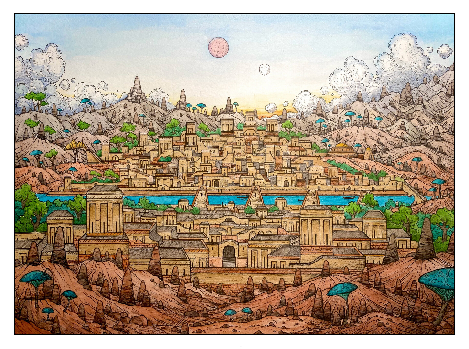 ArtStation - Dusk over the City of Balmora