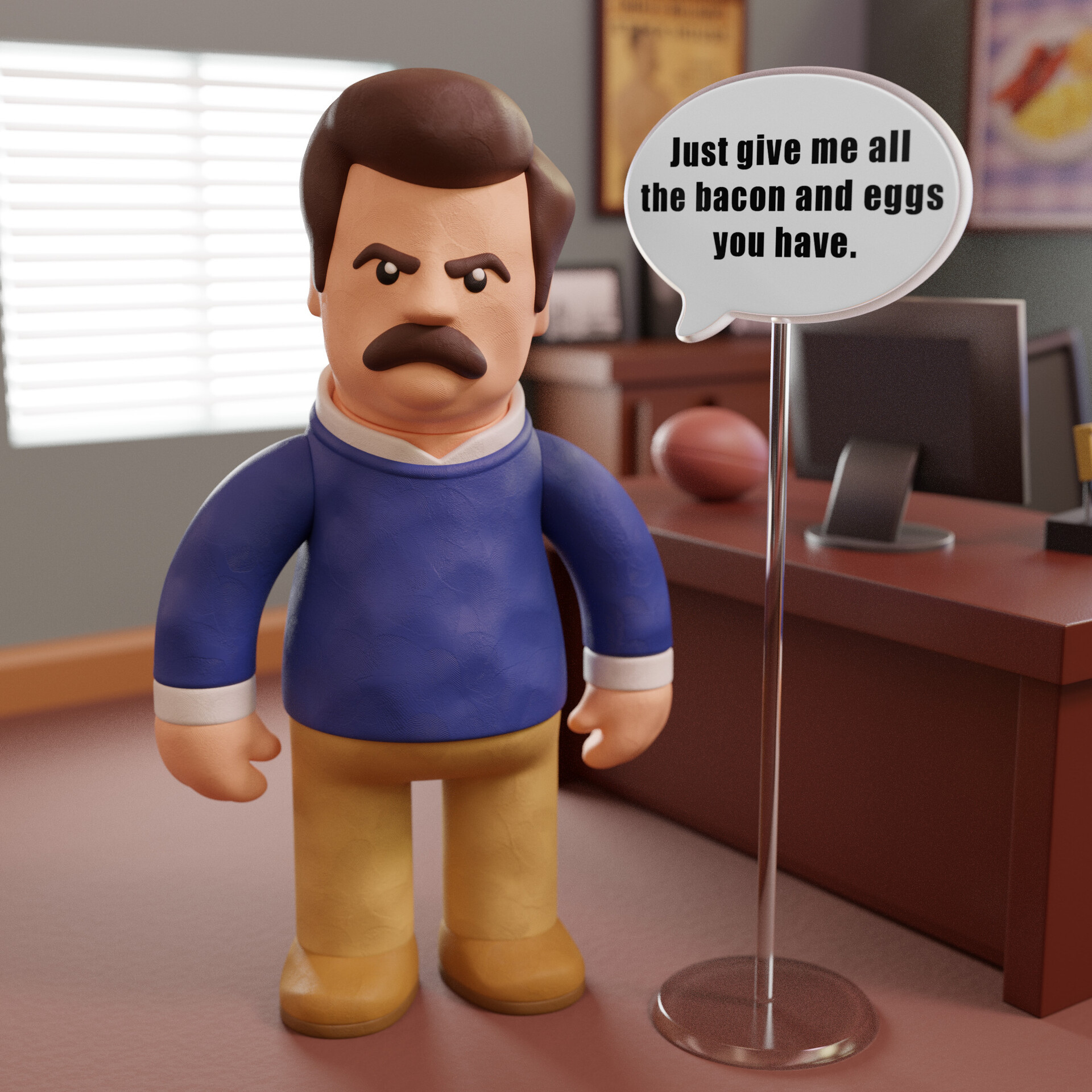 ArtStation - Ron Swanson Playset