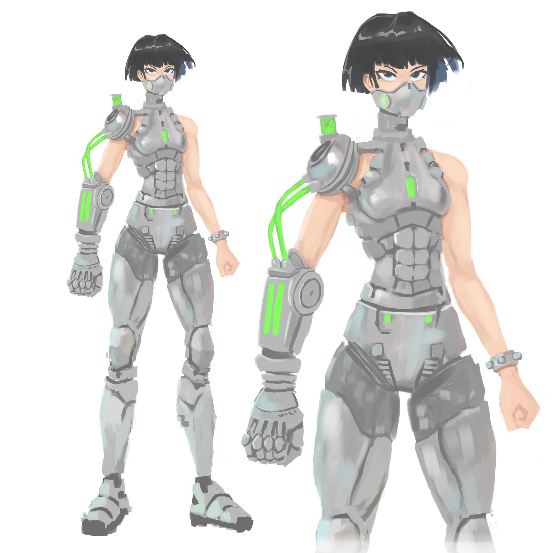 ArtStation - Cyborg Lady concept