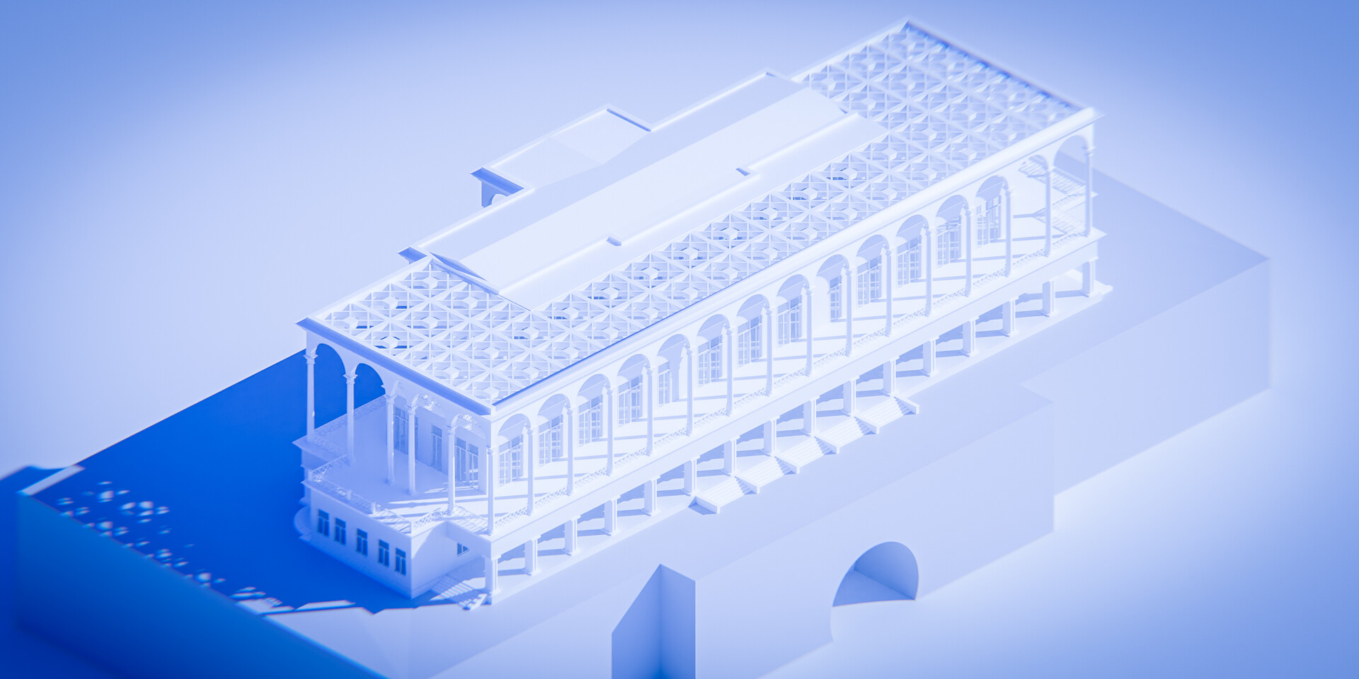 ArtStation - Tbilisi Funicular Restaurant / 3D Clay Render