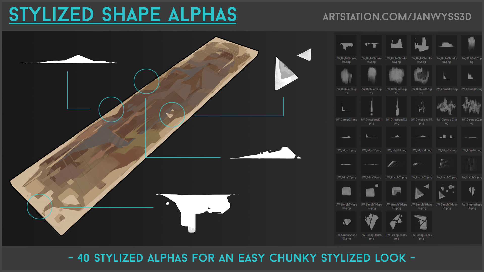 Jan Wyss 3D Artist - Stylized Chunky Shape Alphas