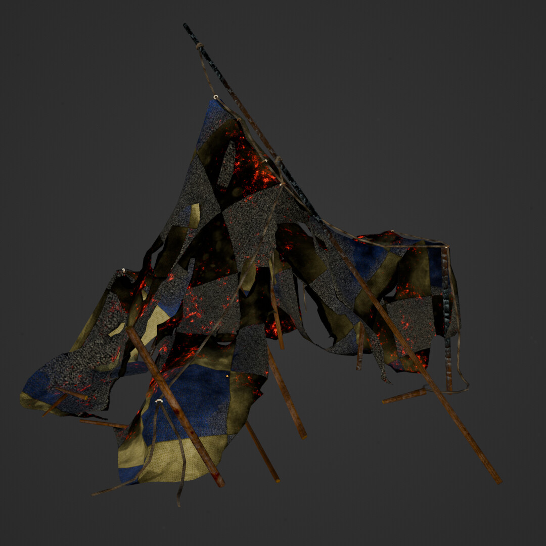 ArtStation - Burned tent asset