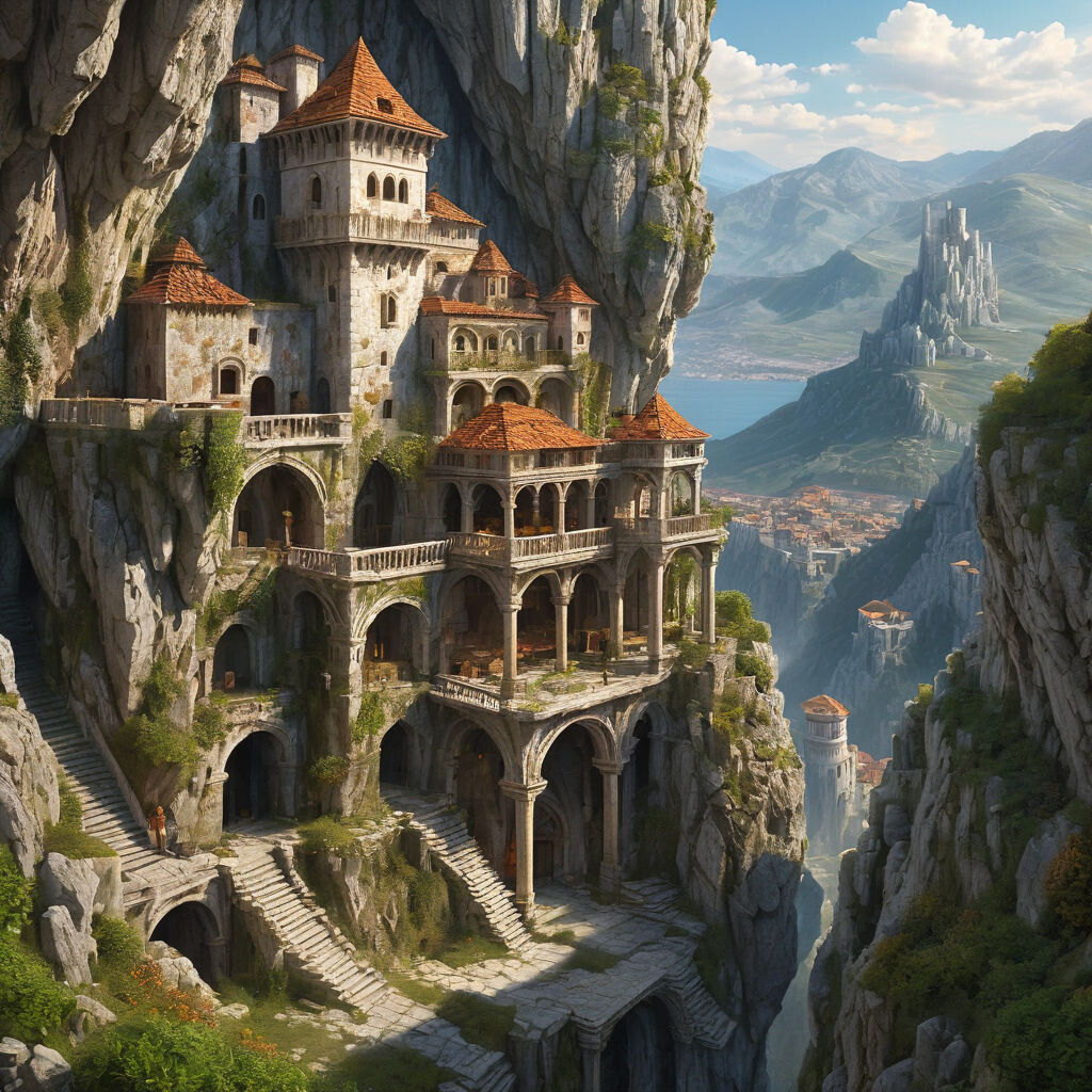 ArtStation - castle built on a cliff
