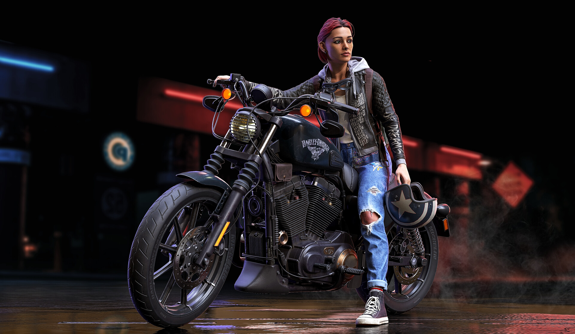 ArtStation - 3D model Harley-Davidson Sportster 883 and a character