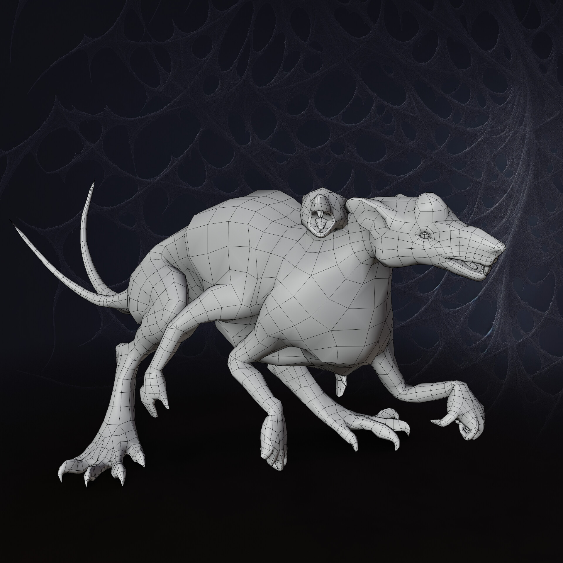 Kurkuezhik - Low poly monster Rat for the game "Darkness behind Us"