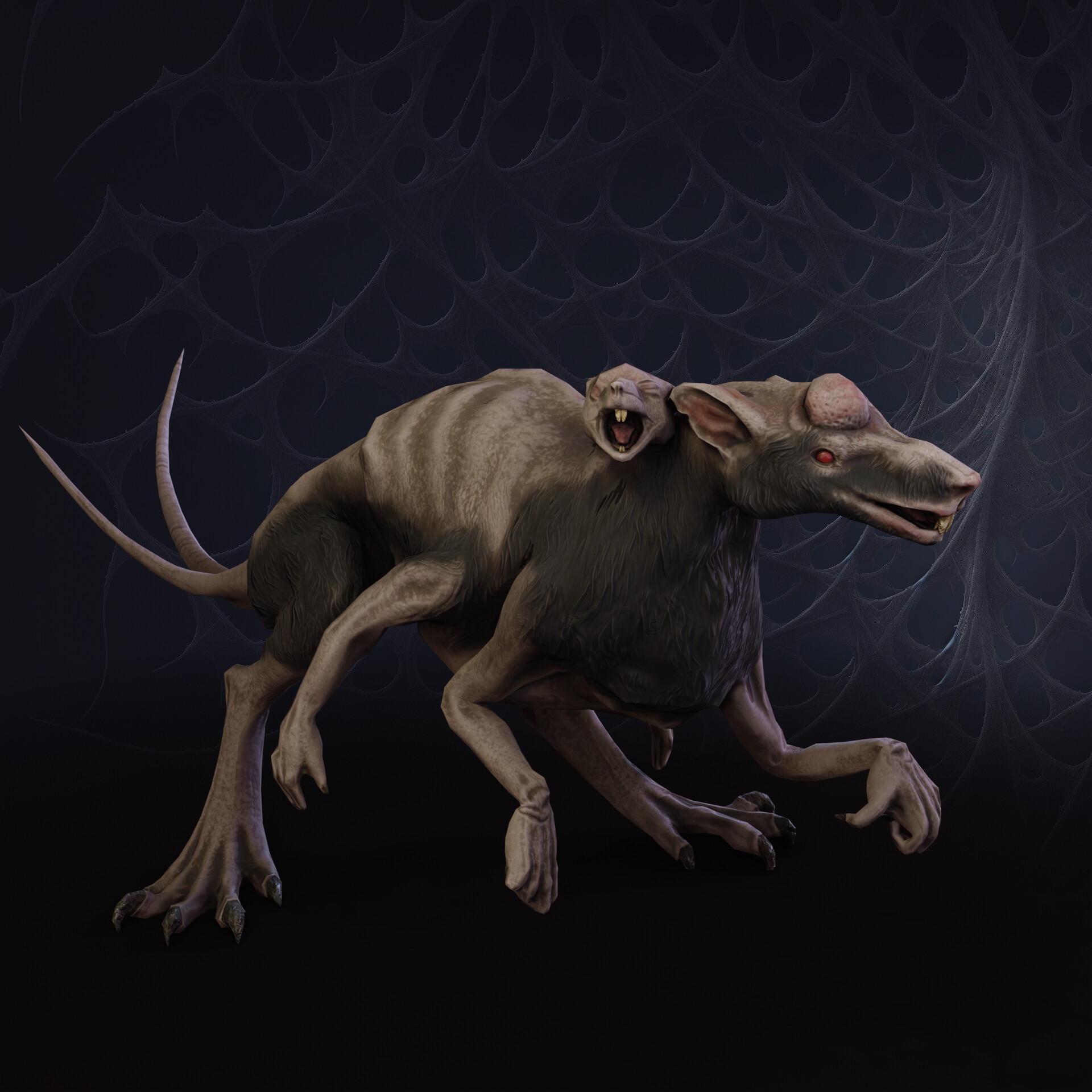Kurkuezhik - Low poly monster Rat for the game "Darkness behind Us"