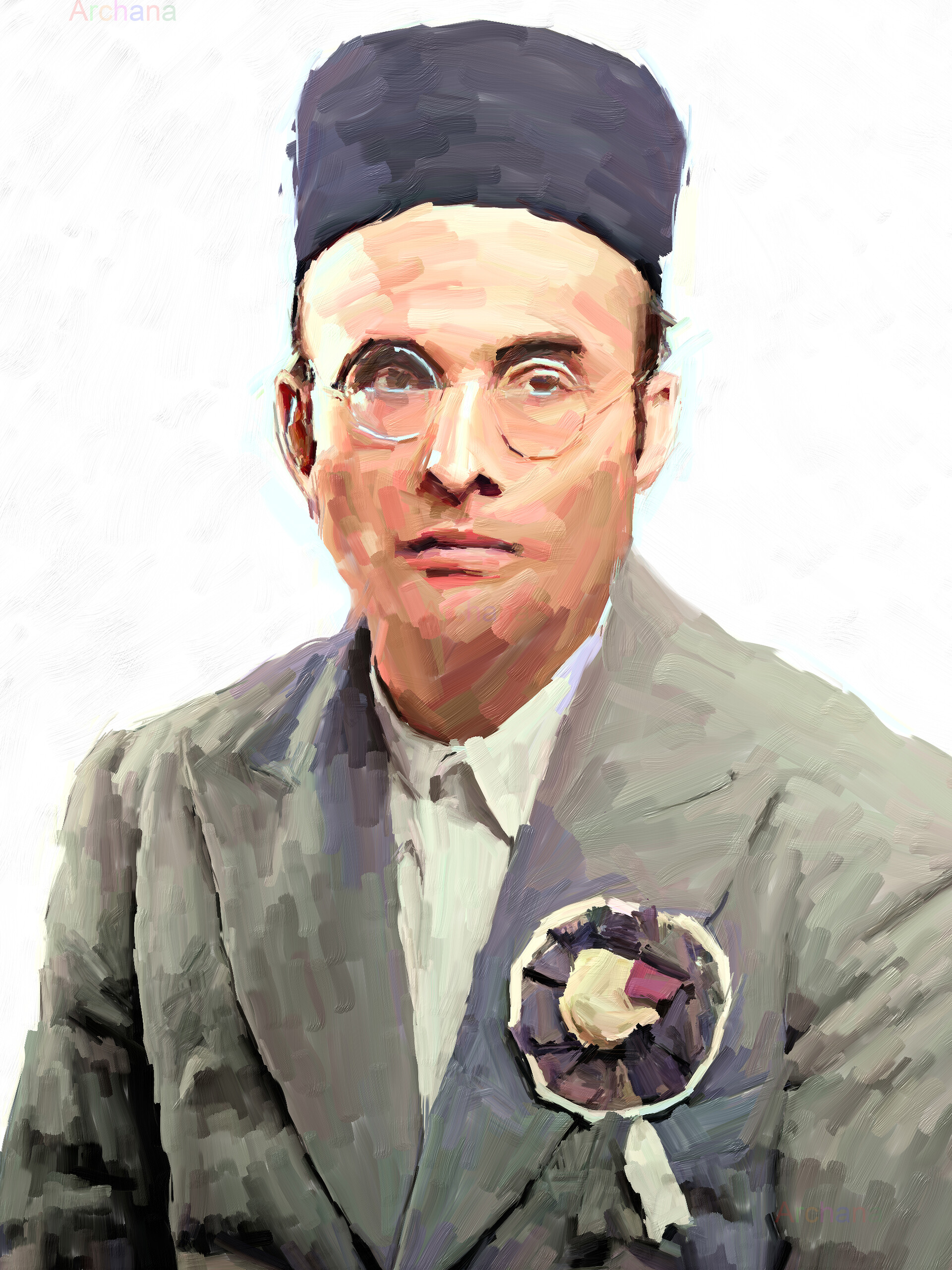 ArtStation - Veer Savarkar: A Heroic Vision in Thick Oil Textures 🎨🖌️