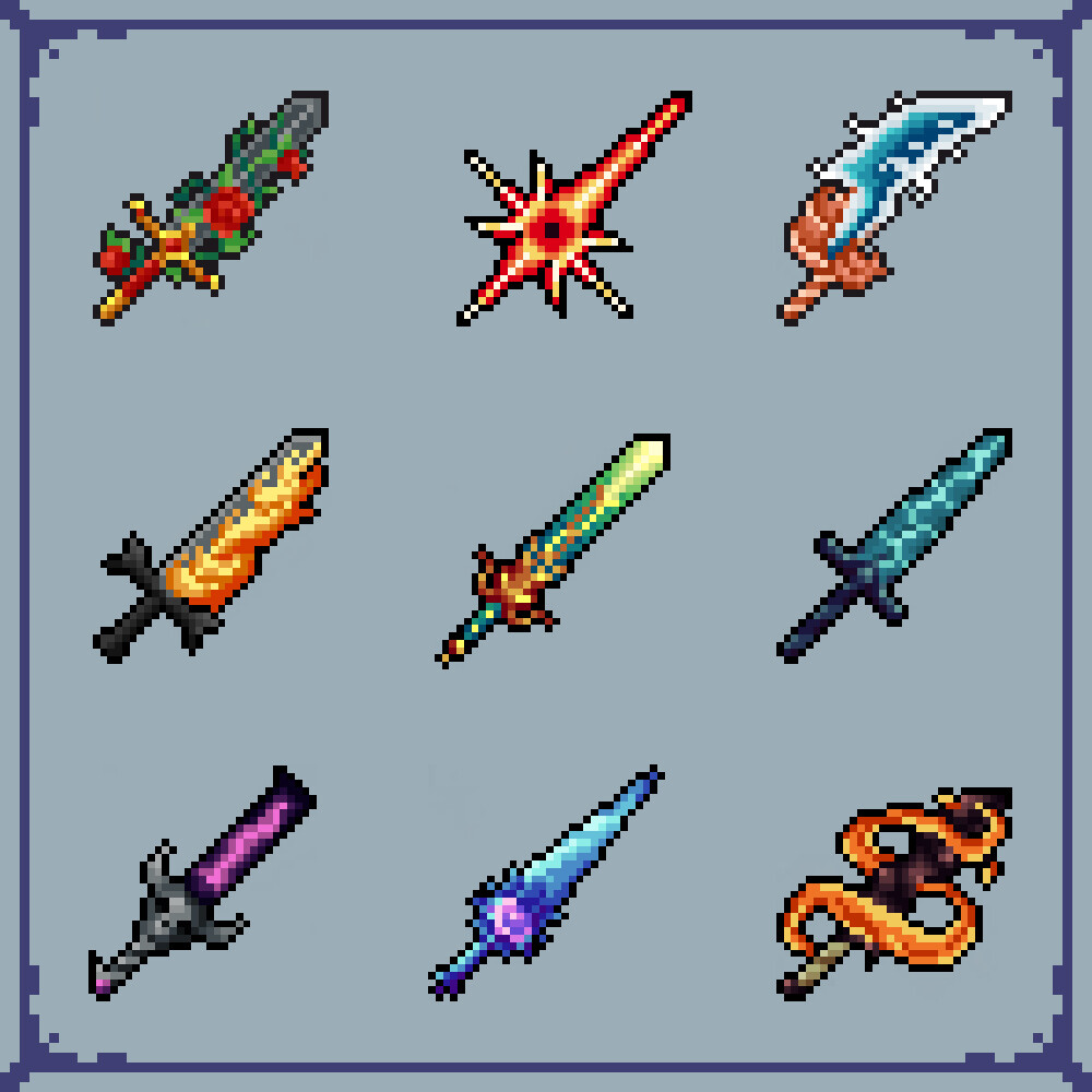 ArtStation - Minecraft WEAPONS pack #8 32x32