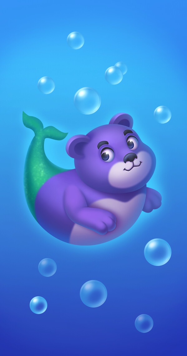ArtStation - Bear as a mermaid