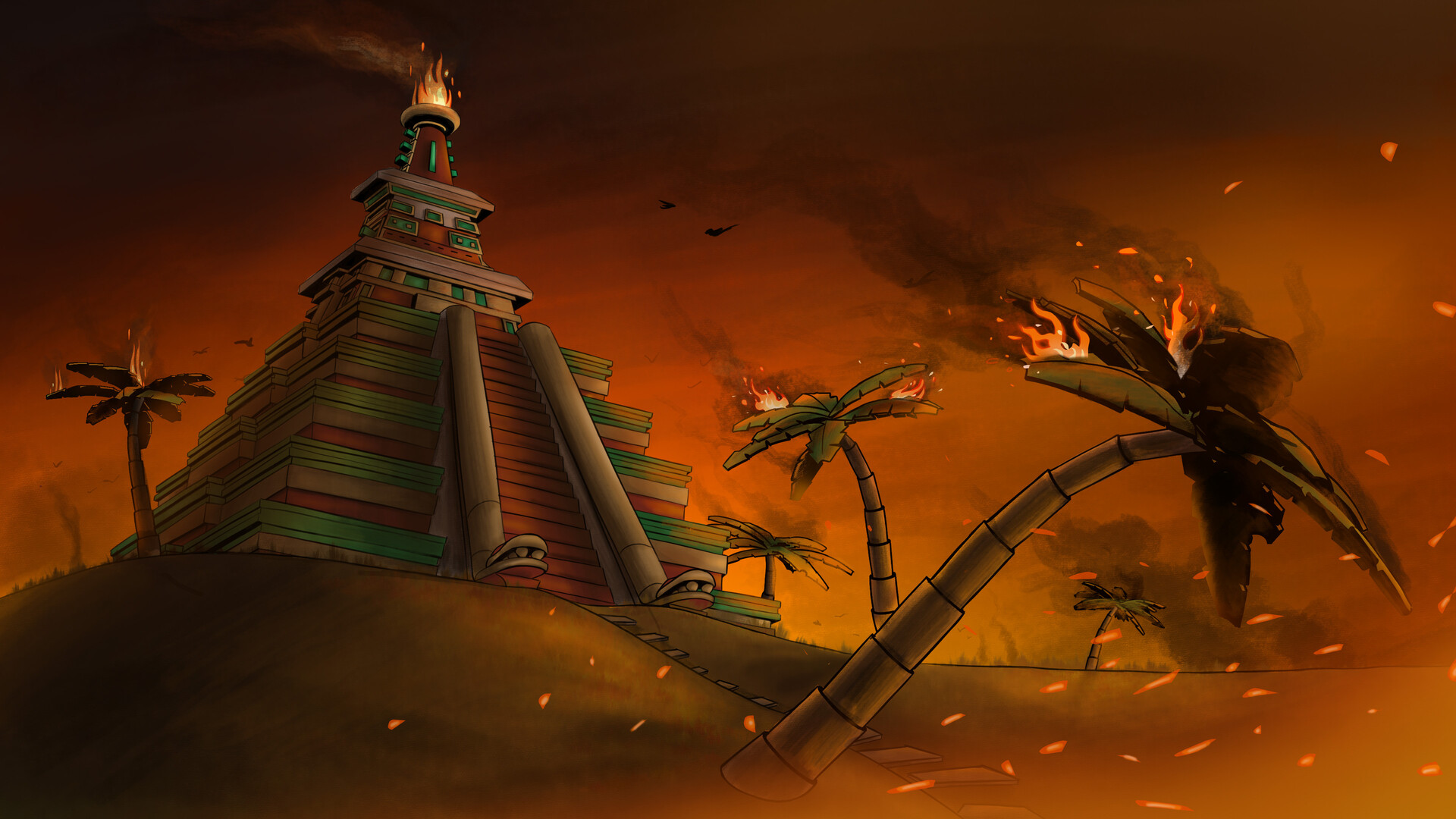 ArtStation - Aztec war temple illustration