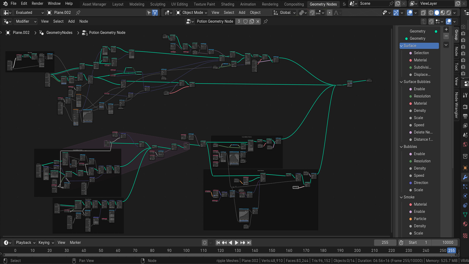 3D Tudor - Blender 4 Magic Potion & Cauldron Liquid Geometry Node