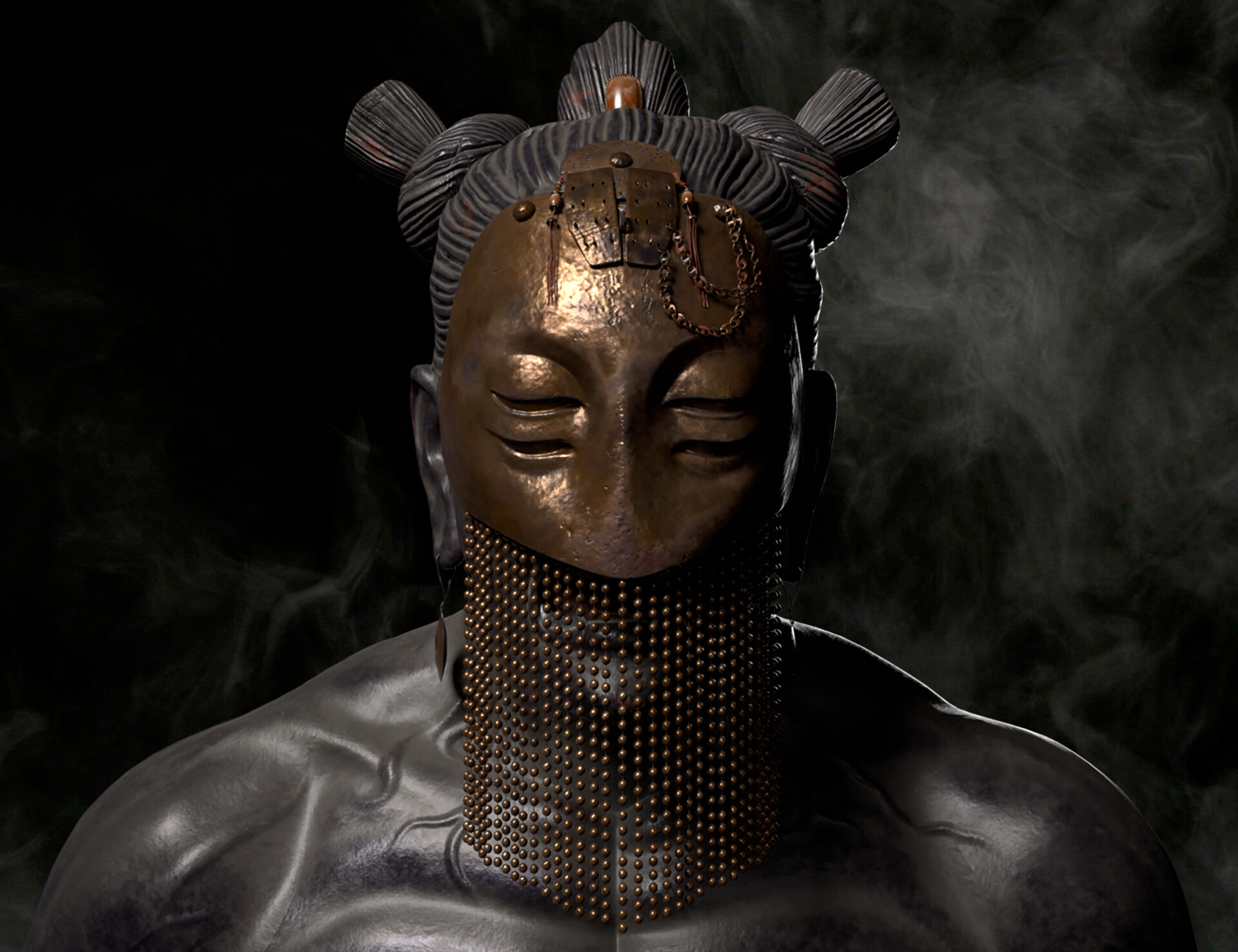 ArtStation - Japanese daemon god statue