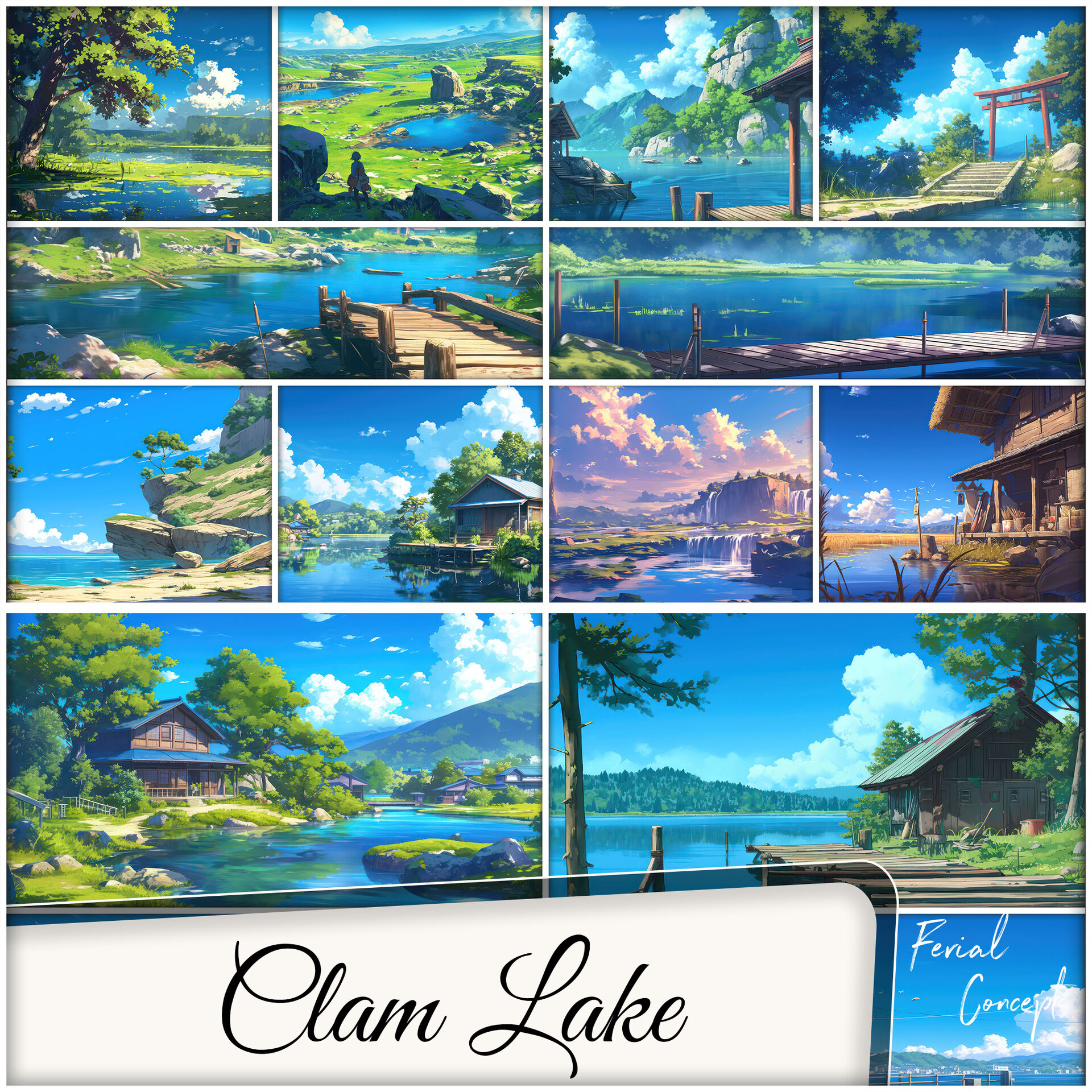 Ferial Concept - 🔹210 Clam Lake - Anime Concept Reference Image Pack v ...