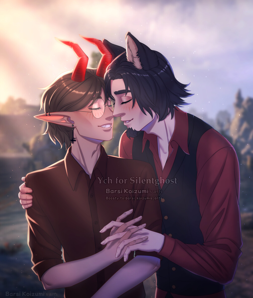 ArtStation - Romantic couple ych