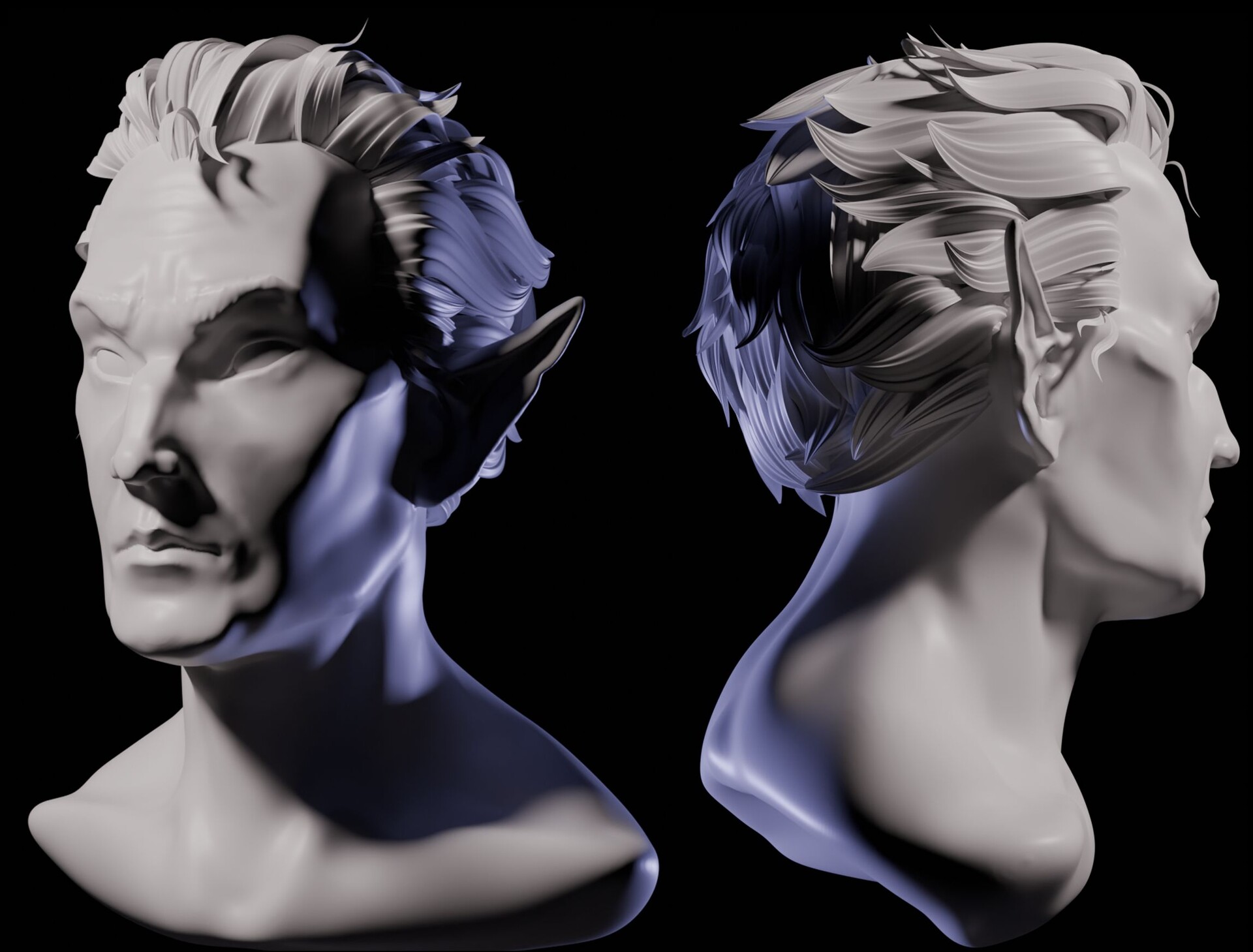 ArtStation - Elf head sculpture