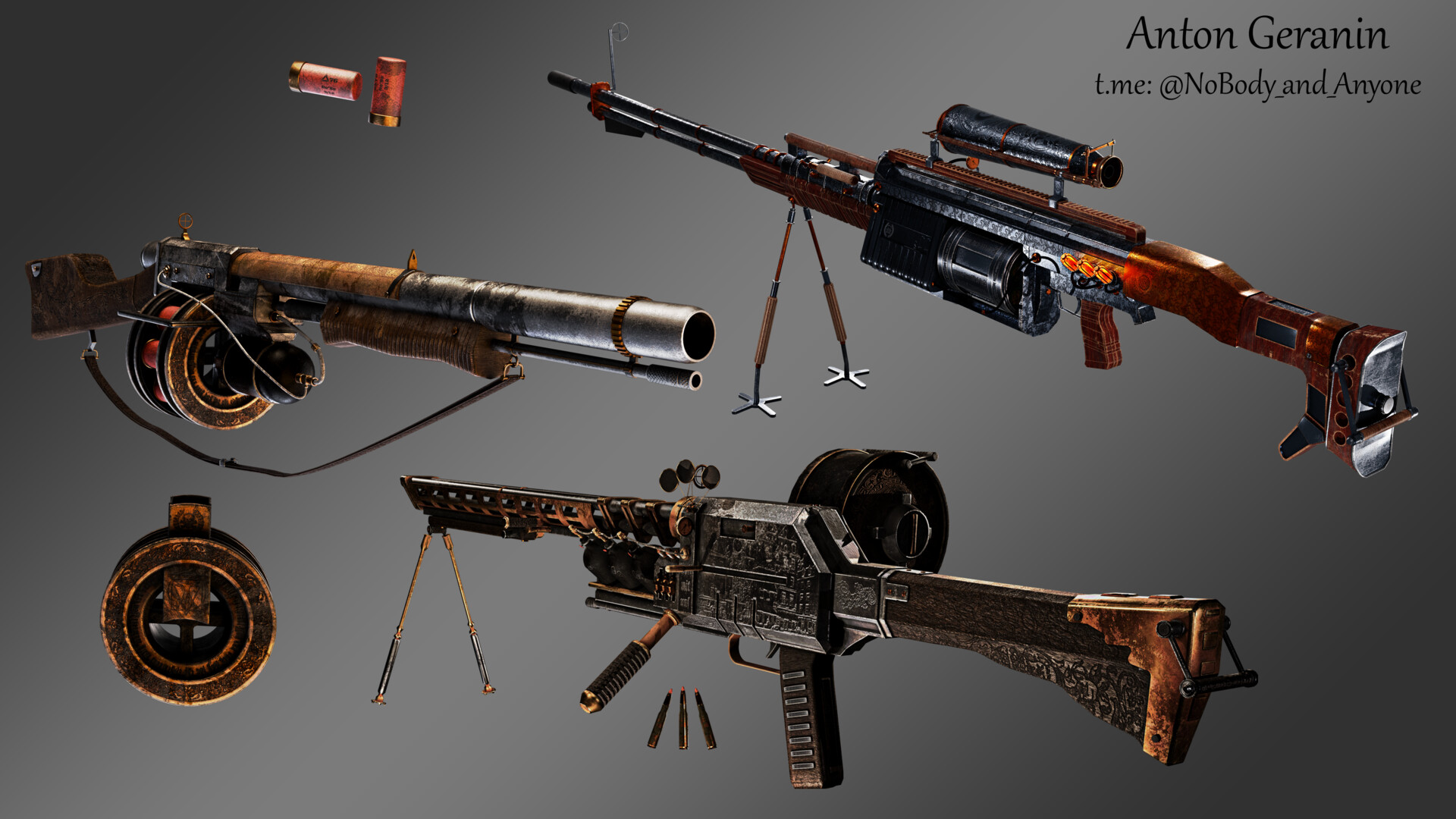 ArtStation - Steampunk weapons