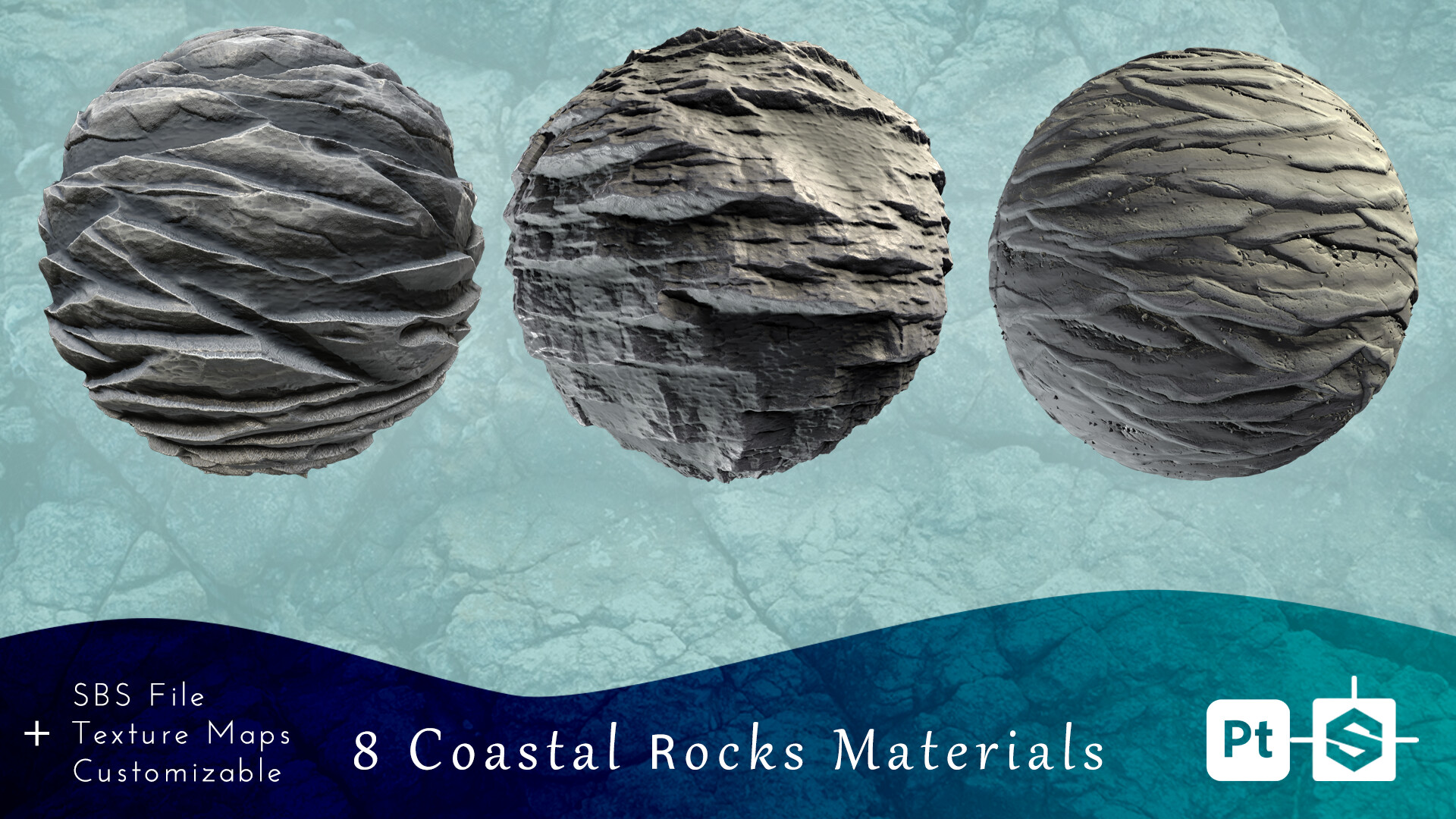 Mohammadiman Irannezhad - A Pack of 8 PBR Coastal Rocks Materials _ PBR ...