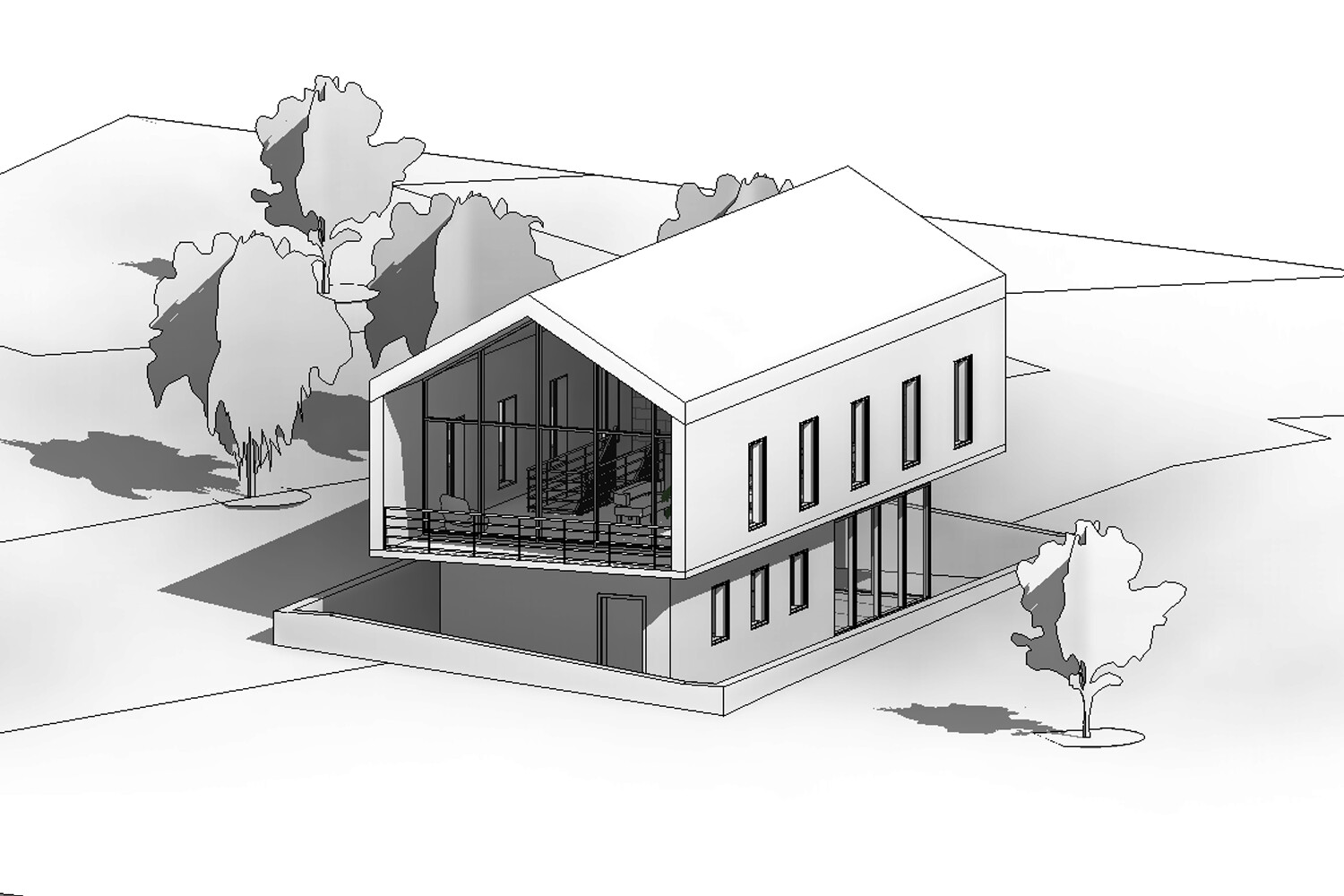 ArtStation - Modern House in Revit