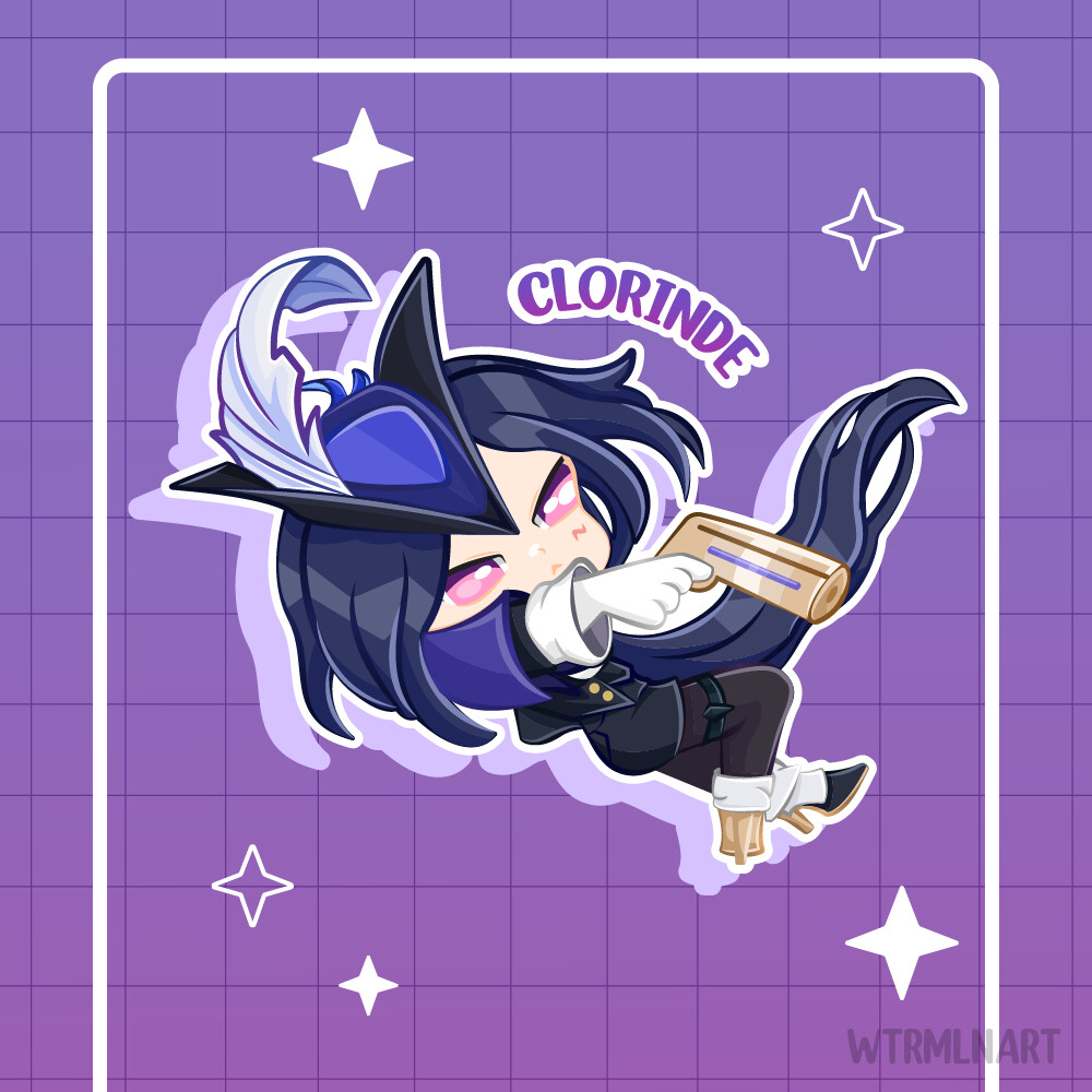 ArtStation - Clorinde Full Body Chibi Fanart from Genshin Impact