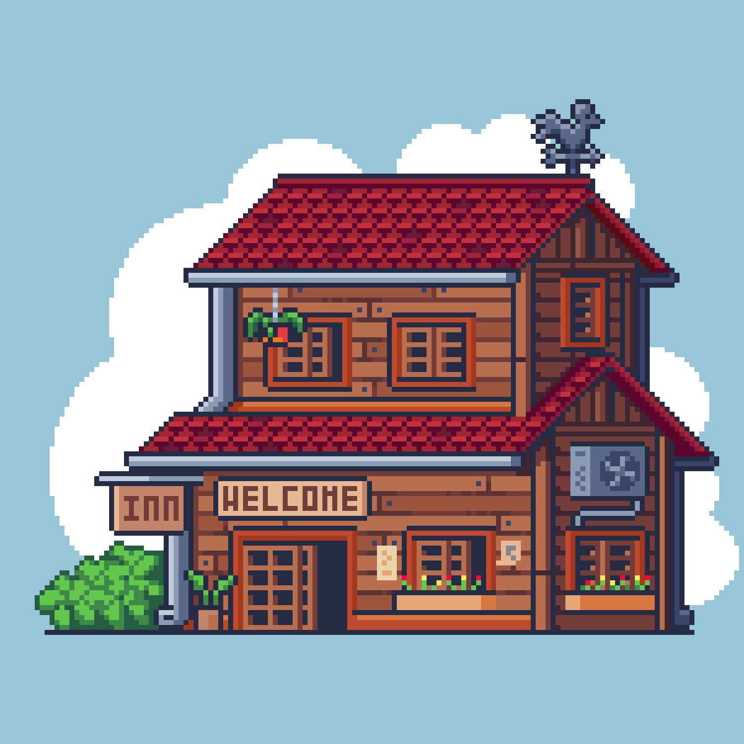ArtStation - Animated Cozy Inn Pixel Art