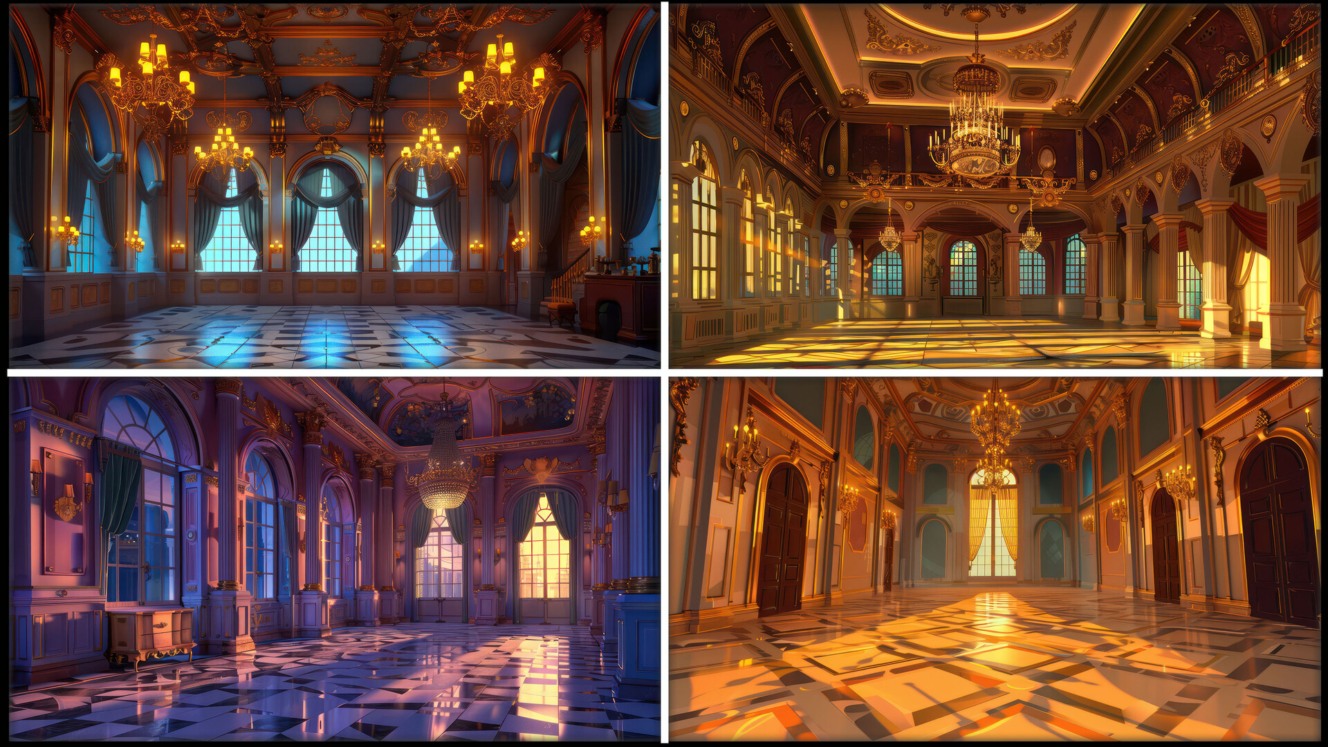 Cartoon Ballroom Background