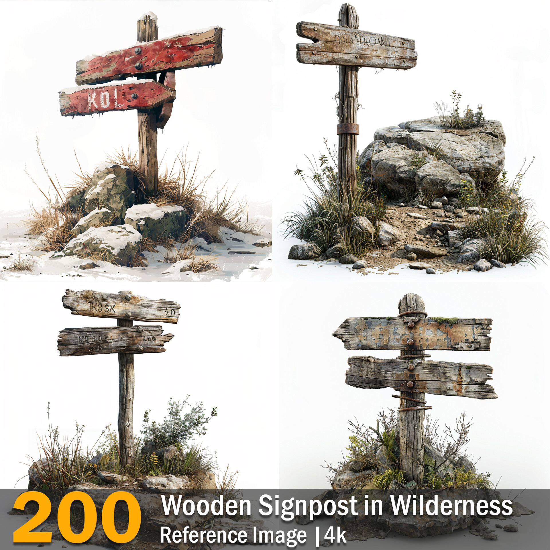 ArtStation - Wooden Signpost in Wilderness | Reference Images | 4K