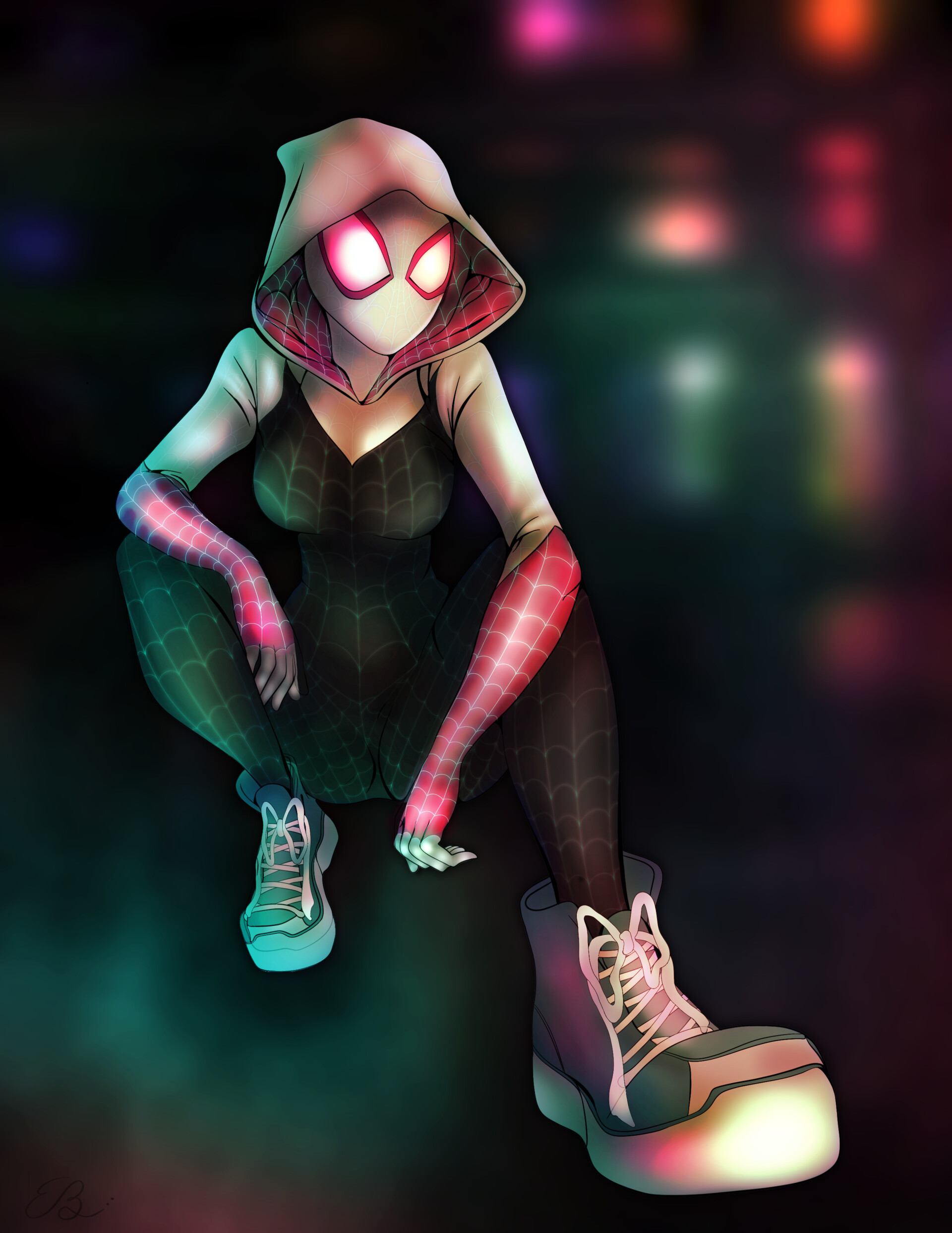 ArtStation - Gwen Stacy || Spider-Women || Perspective Action Pose ...