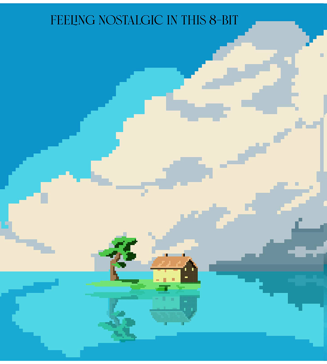 ArtStation - 8 BIT VECTOR Landscape Inspired by Studio Ghibli