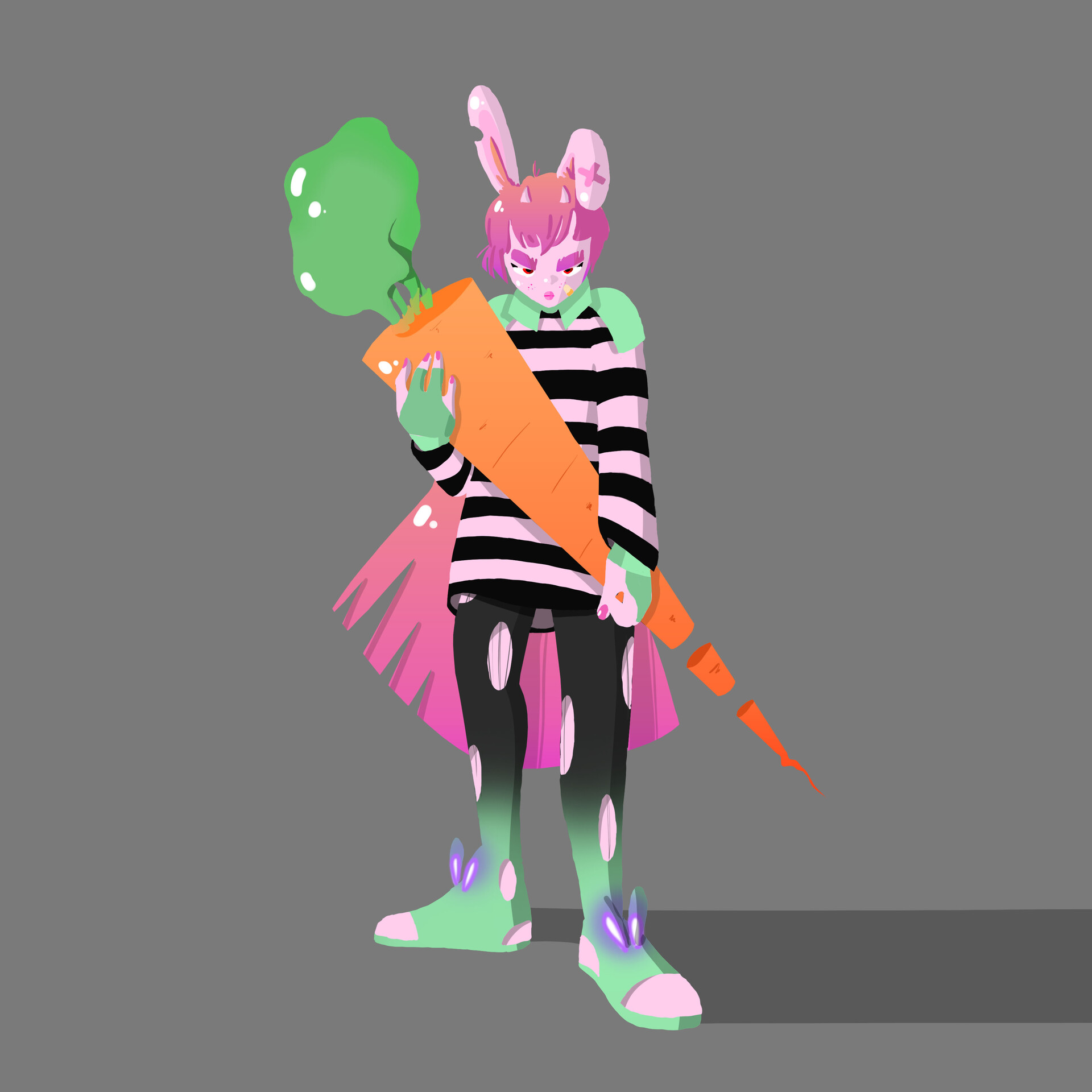 ArtStation - 2D 🐰 character , flat colors