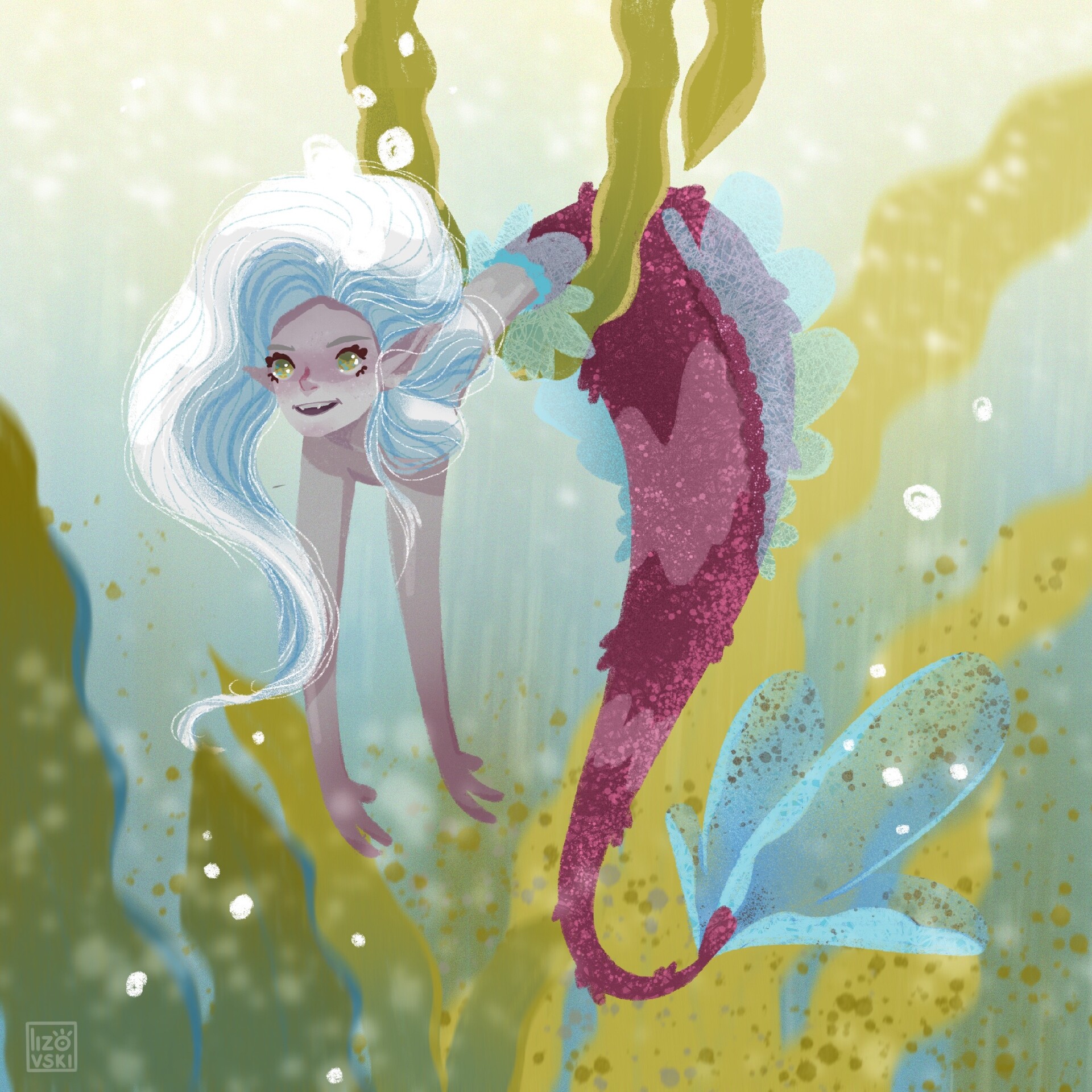 ArtStation - The Pink Tail Mermaid