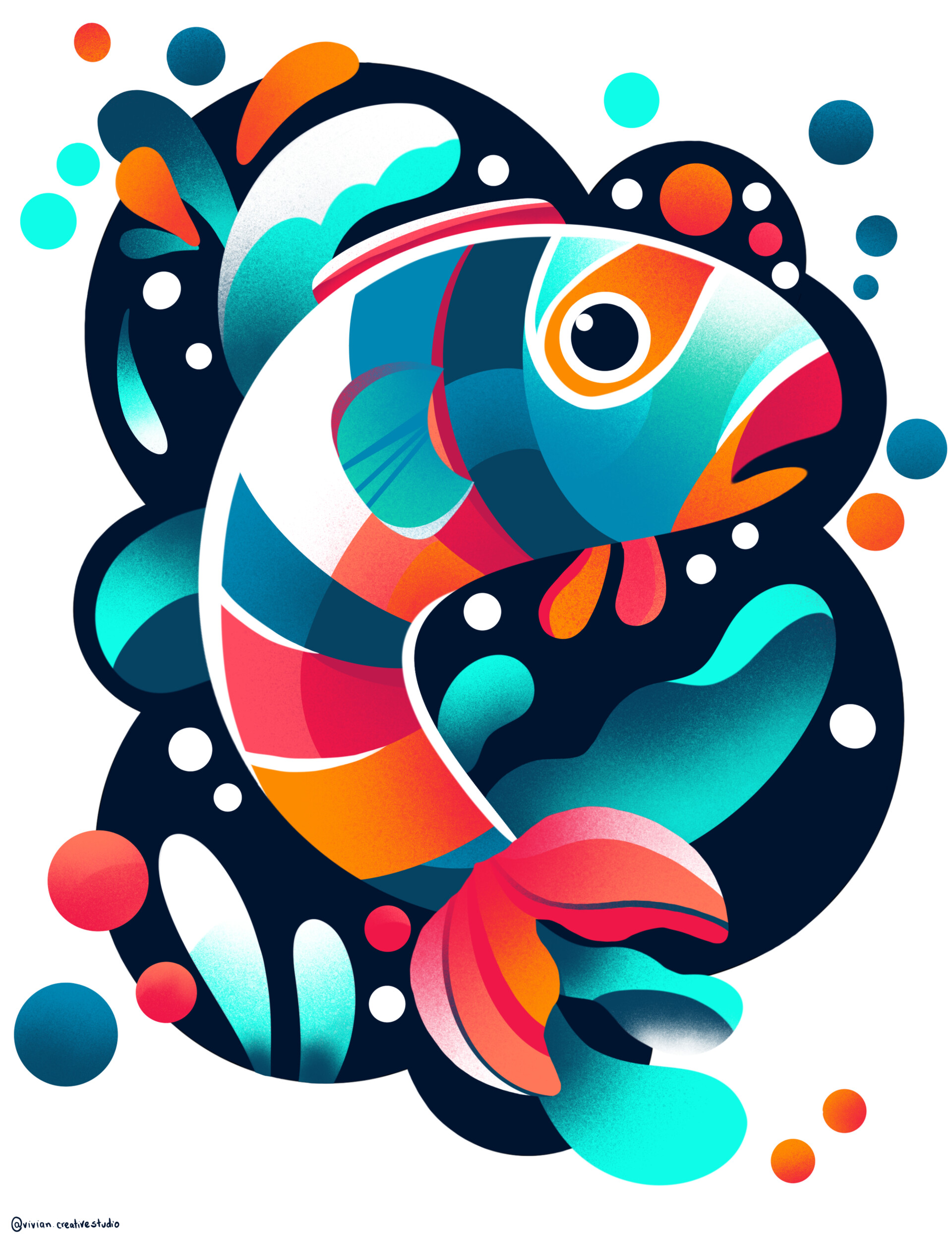 ArtStation - #10 Digital Illustration | Procreate | Tropical Colorful Fish
