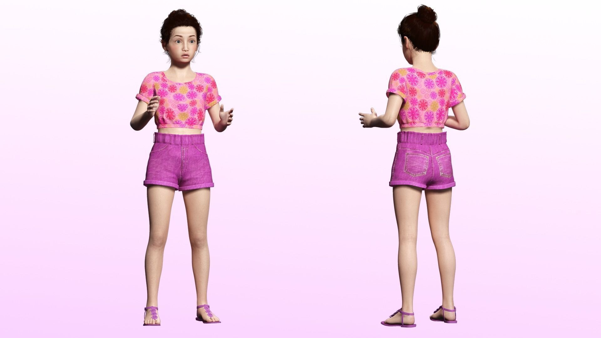 hamza khaloui - Sanaya -Realistic Girl Ready For Render and Animation kid